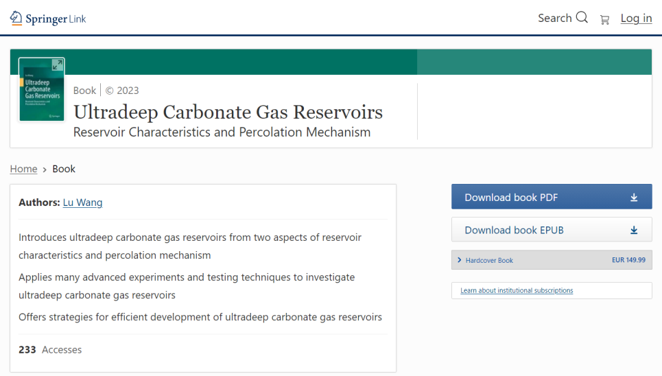 能源学院教师在国际著名学术出版社Springer Nature出版英文专著-成都理工新闻网